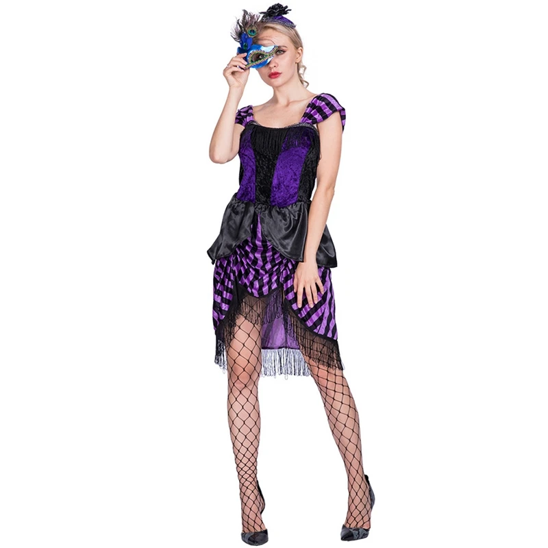 Women's Western Saloon Girl Cosplay Costume Halloween Stage Show Dress ...