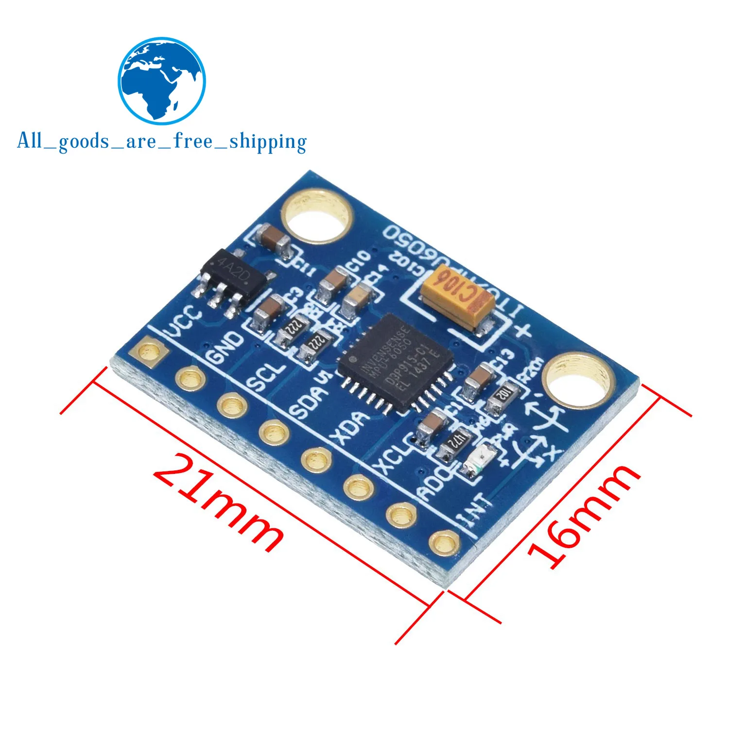 1set Iic I2c Gy 521 Mpu 6050 Mpu6050 3 Axis Analog Gyroscope Sensors Accelerometer Module For