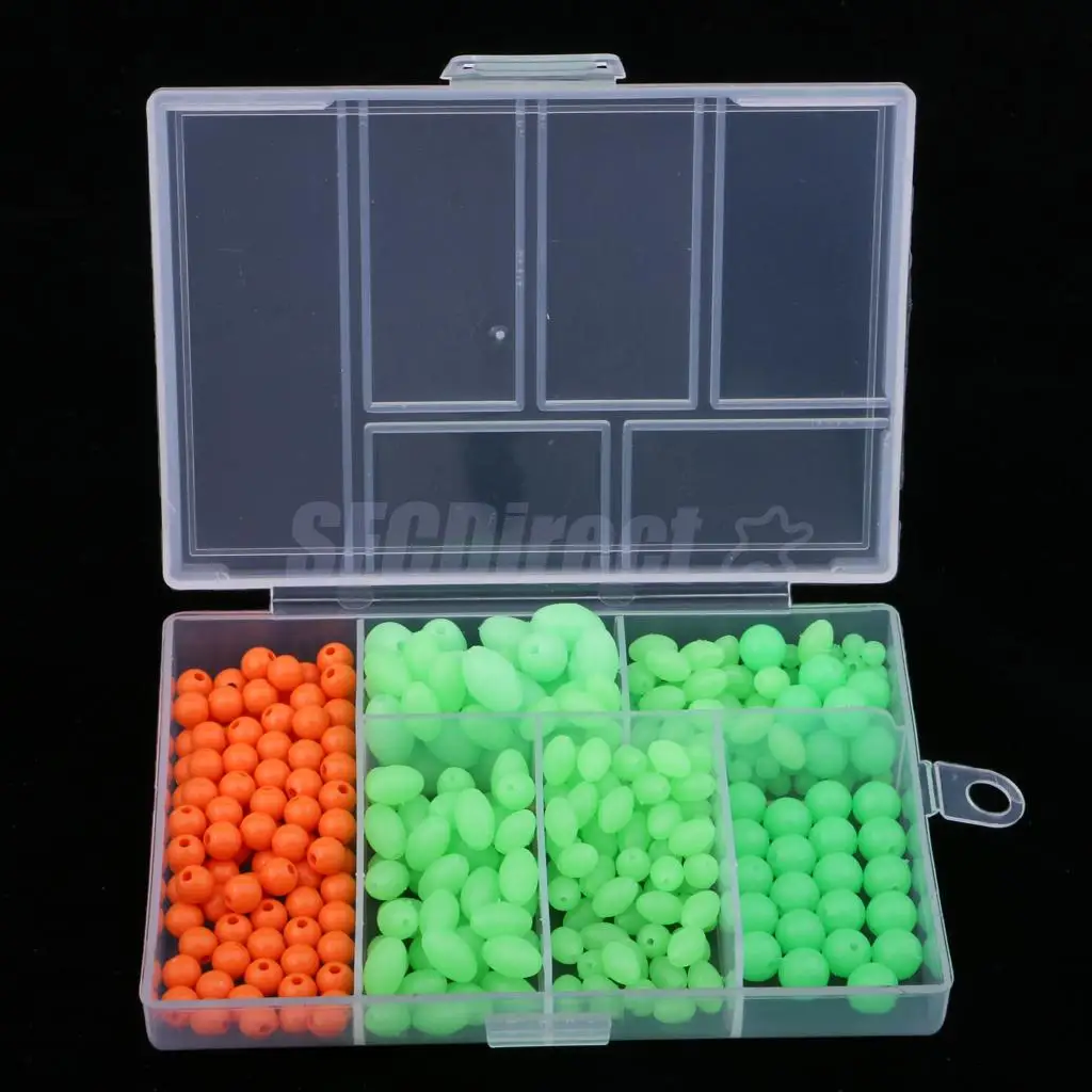 400pcs Luminous Fly Tying Beads Fishing Oval Round Beads Hard Fishing ...