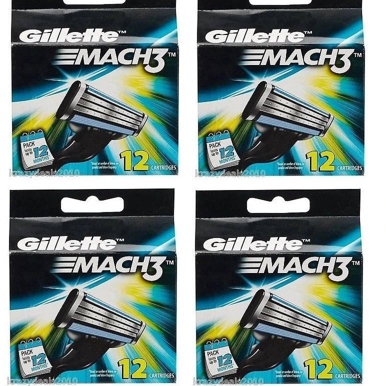 Gillette Mach3 Refill Cartridges, 12 Ct. (Pack of 4)|Razor| - AliExpress