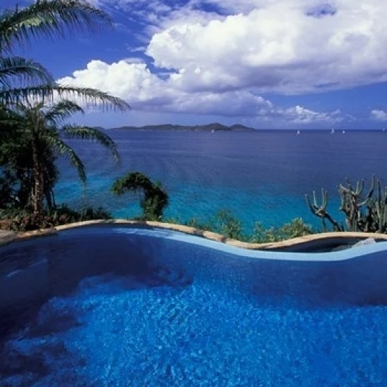 BVI Virgin Gorda Little Dix Bay Resort poolside Poster Print by Walter ...