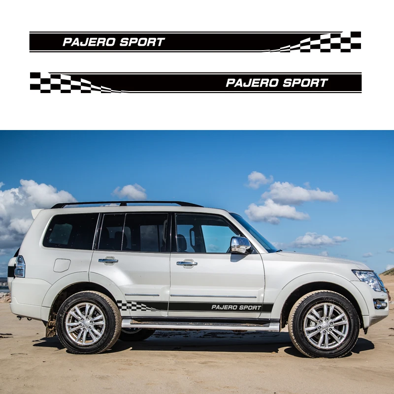 Fit For Mitsubishi Pajero Sport Car Stickers Side Door Body Cool Racing ...