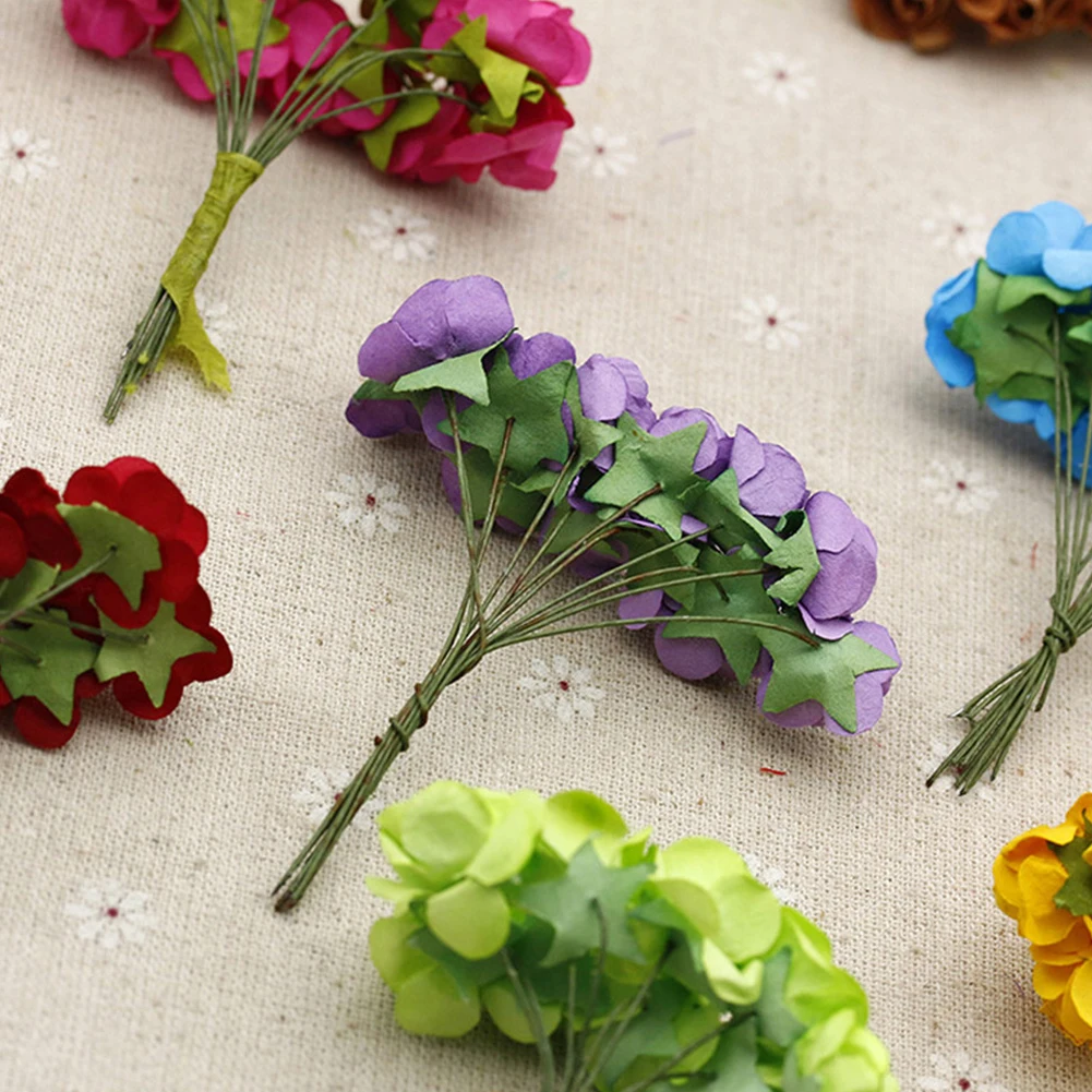 Mini Paper Rose Handmake Artificial Flower Bouquet,DIY Wreath Gift ...