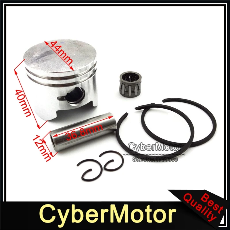 44mm Piston 12mm Pin Kit For 2 Stroke 49cc Engine Chinese Minimoto ...