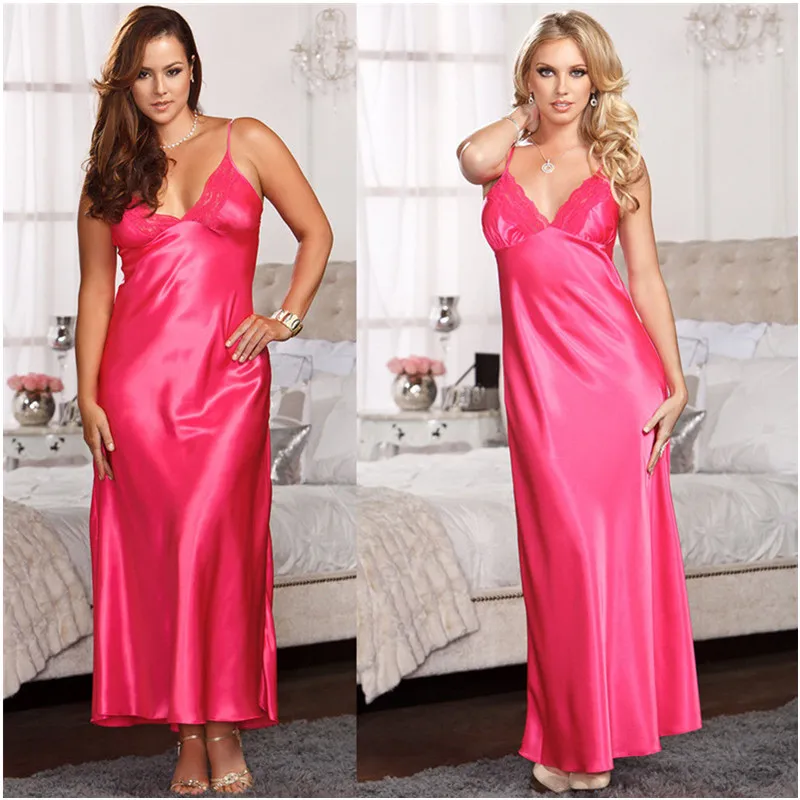 Senhoras Sexy Sleepshirt Camisola De Renda Com Calcinha De Cetim De
