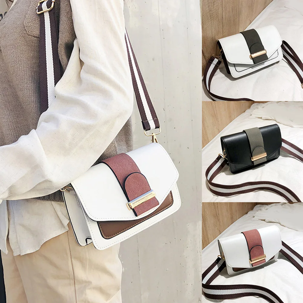 Wide Strap Cross Body Bag Small Leather | semashow.com