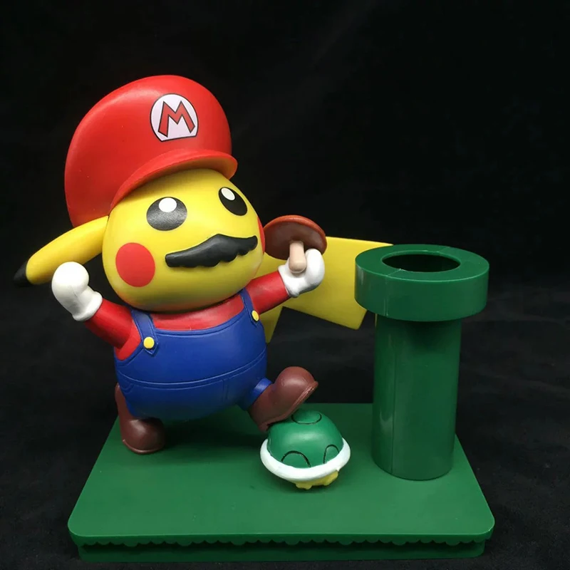 18 Cm Pikachu Cosplay Mario Super Mario Placa de cepillo Pvc figura de ...