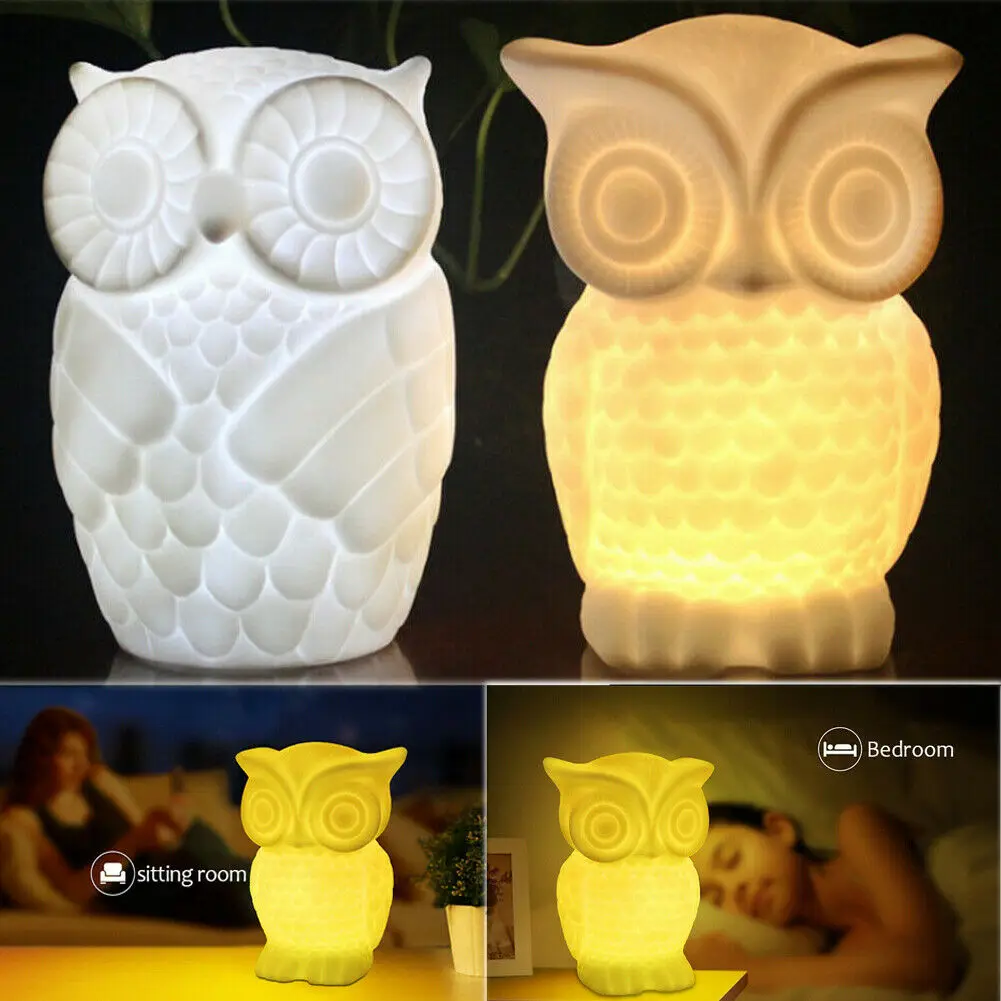 2019 New Cool OWL LED Night Light Owl Shape Table Lamp Indoor ...