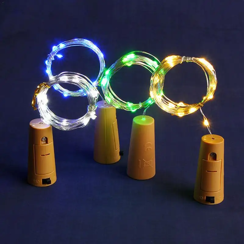 Led Light String Wine Bottle Stopper Copper Night Light Starry Light Wine Bottle Lamp For Xmas