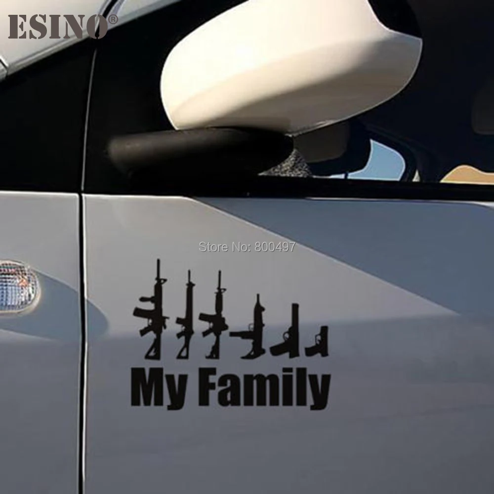 Newest Design Funny My Ak 47 Family Creative Auto Decal Cartoon Car ...