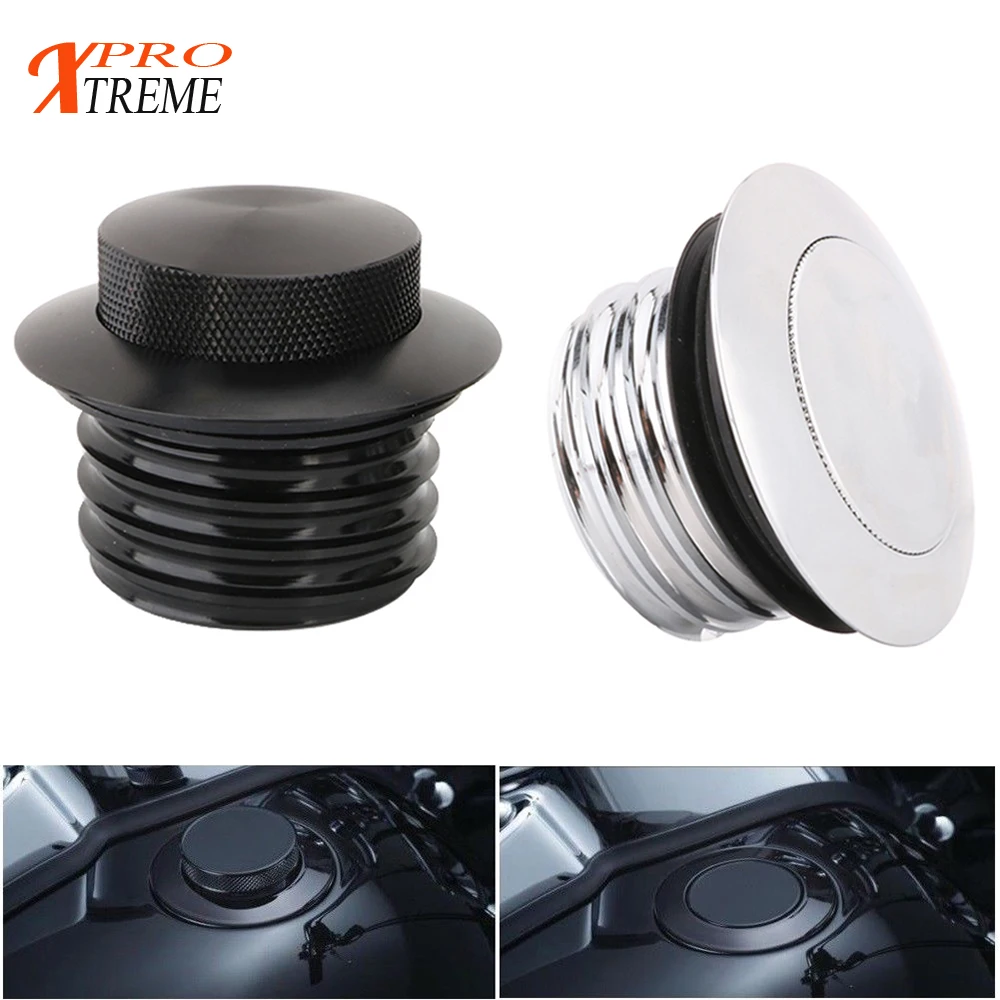 Aluminum Motorcycle Gas Cap With O ring Black Silver For Harley ...