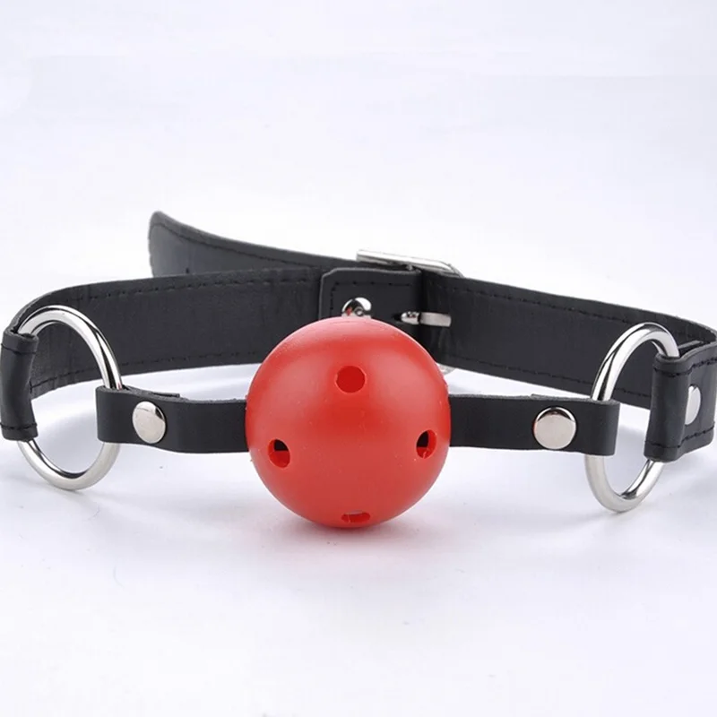 Sex Pu Leather Band Ball Mouth Gag Oral Fixation Mouth Stuffed Adult