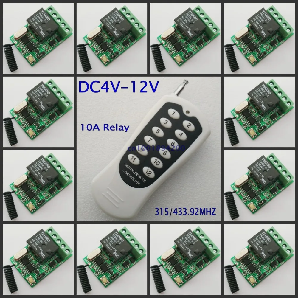 Momentary Toggle Button Remote Control Switch 4V 5V 6V 7.4V 9V 12V 12CH ...