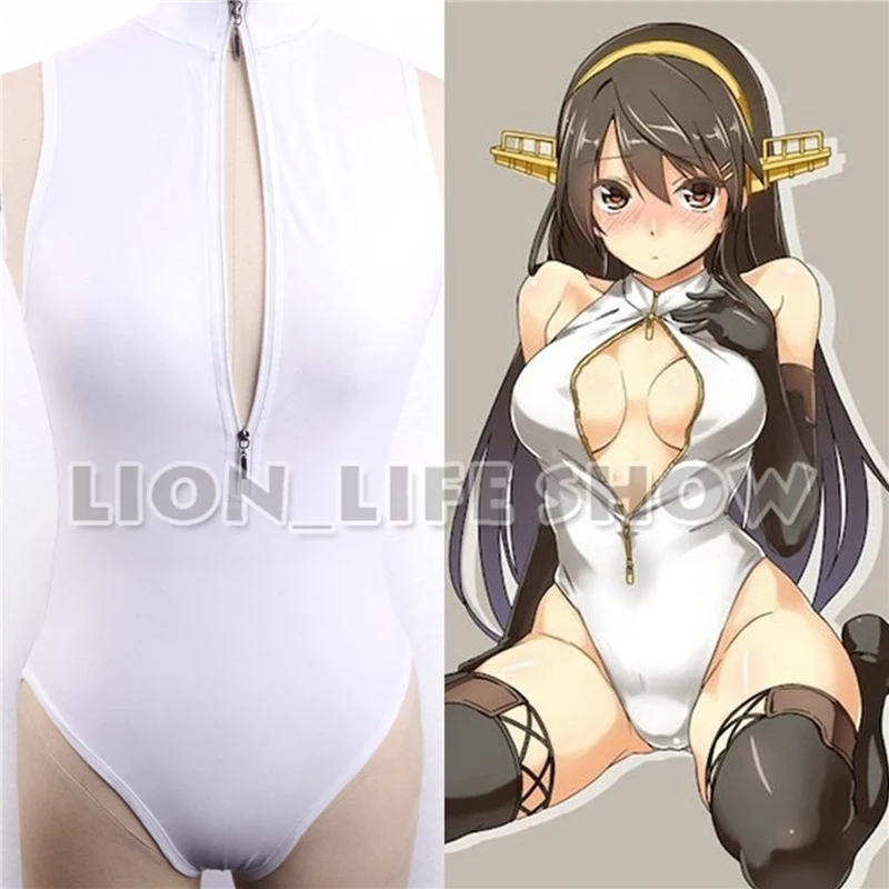Sukumizu Sexy Leuke Japanse Anime Zip Up Open Borst Badpak Zwemkleding