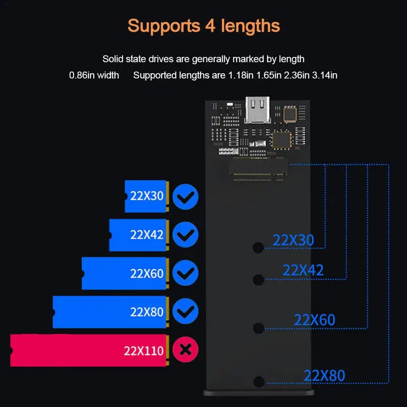 SSD Box Solid State Drive Housing Shell M.2 Mobile NVME PCIE NGFF Cover ...