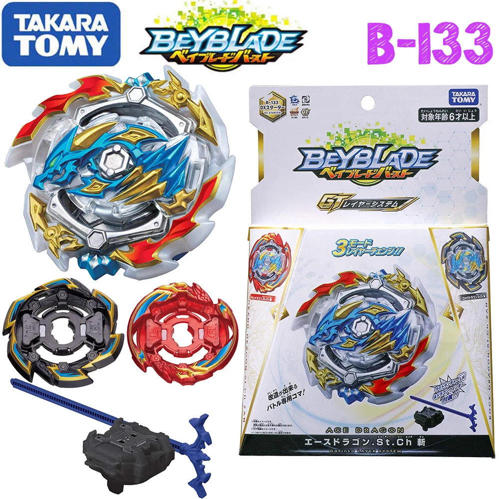 Takaratomy beyblade explosão B 133 dx starter ace + rock + gran dragon ...