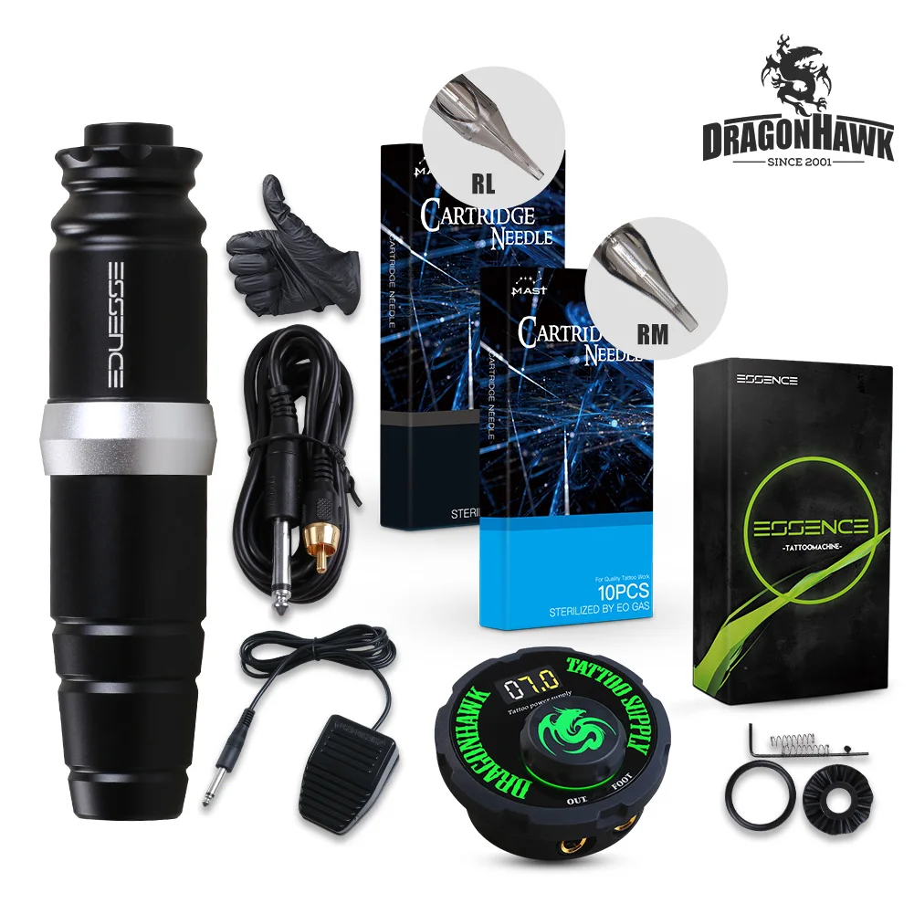Dragonhawk Motor Rotary Pen Tattoo Machine Tattoo Set Kit Top Power ...