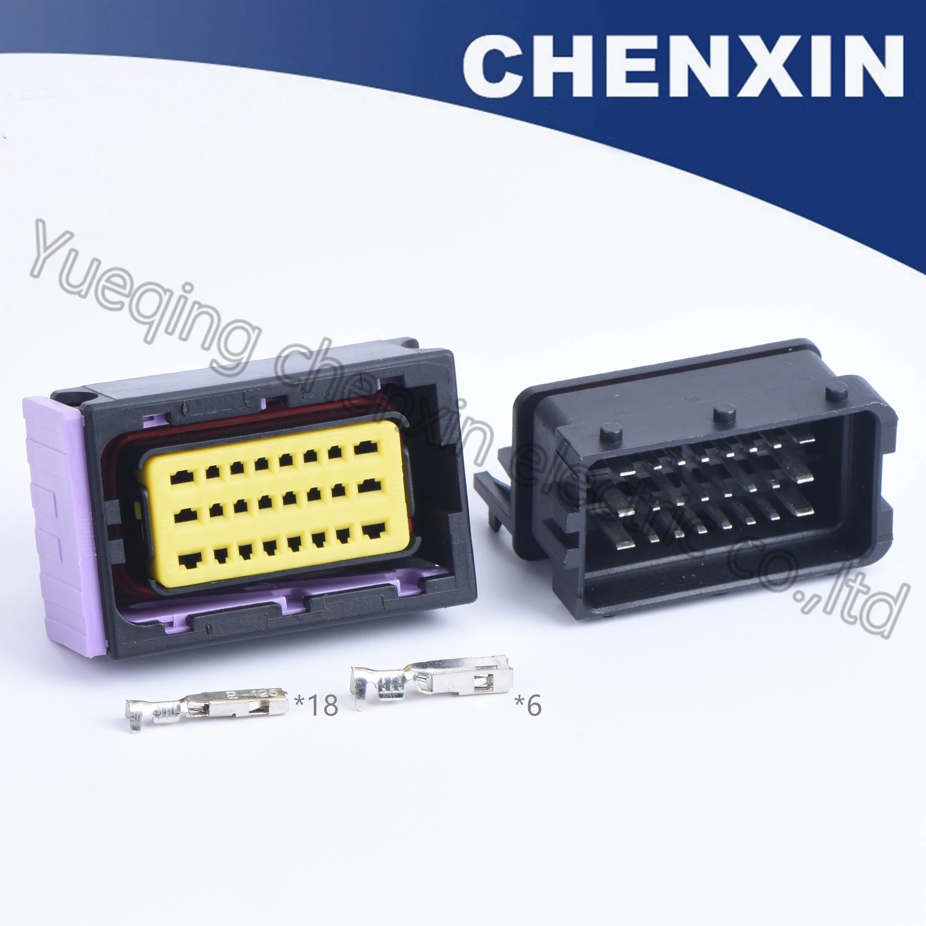 (black) ECU 24 pin car waterproof connector socket and needle seat ...