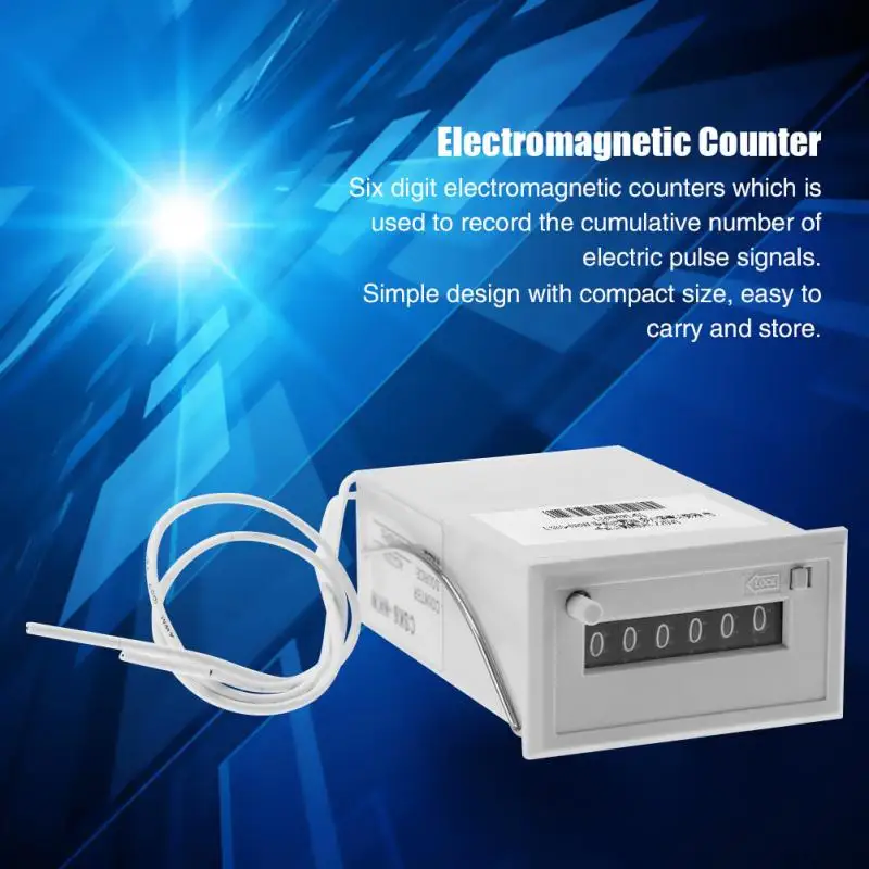 CSK6 YKW 6 Digit Electromagnetic Pulse Counter Tool AC220V / AC110V ...