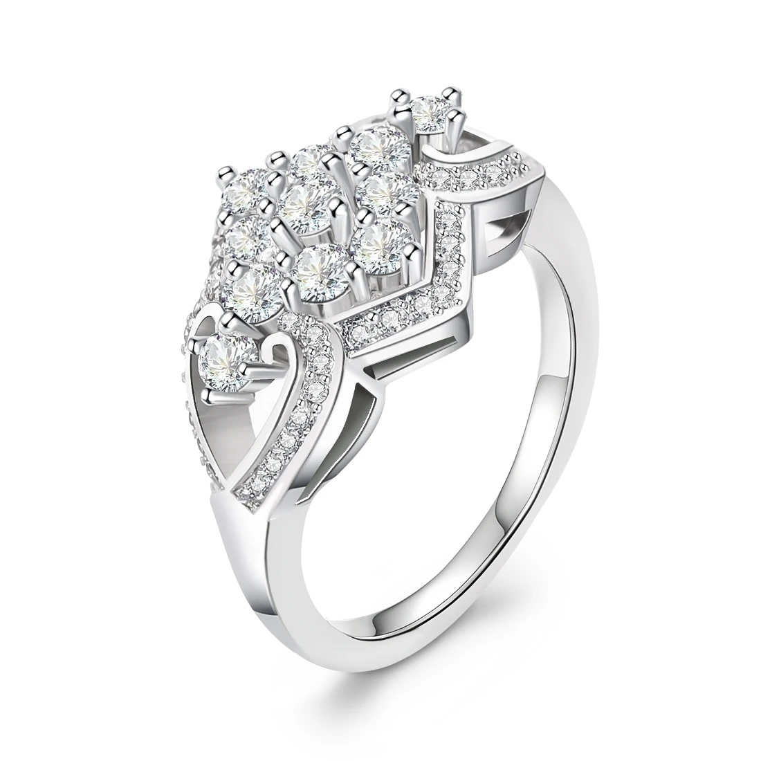 2019 Luxury Sliver Color Rings Engagement Accessories CZ Stone Wedding ...