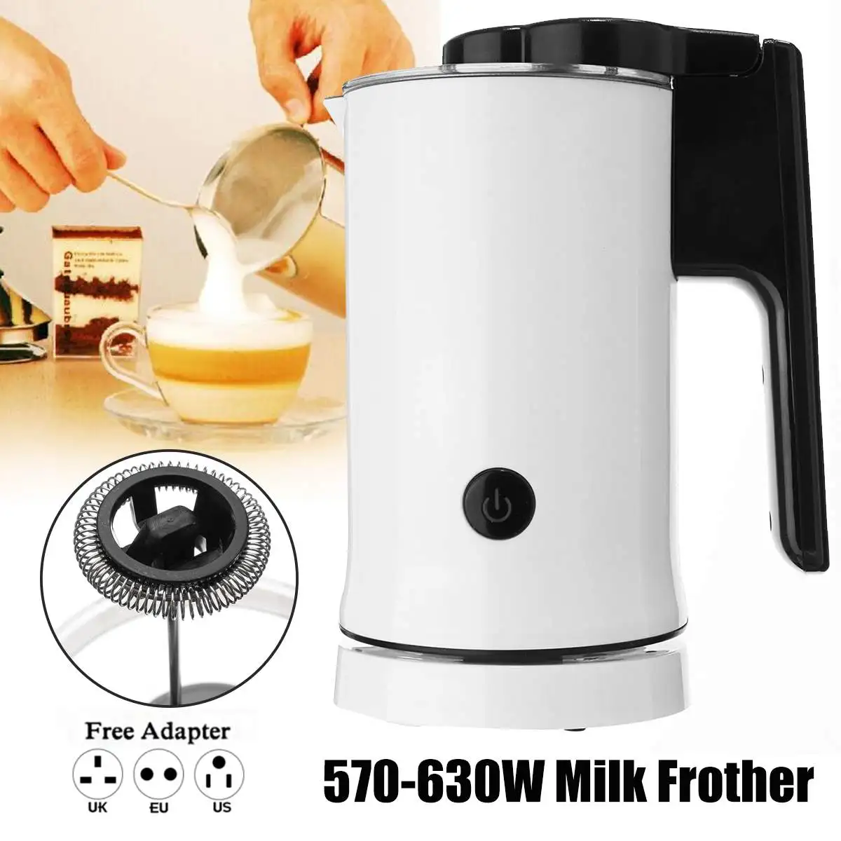 Automatic Electric Milk Frother Steamer Cup Frothing Foam Maker For Hot Cold Warmer Cappuccino