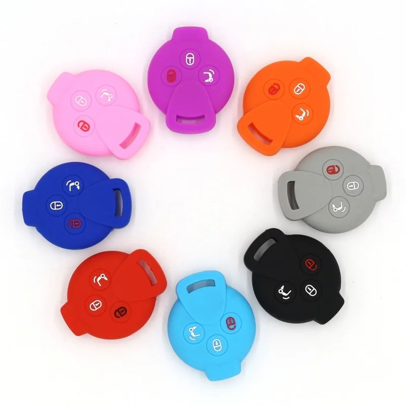 Silicone Car Key Case Cover for Benz Smart Fortwo Forfour 2009 Sky Blue ...