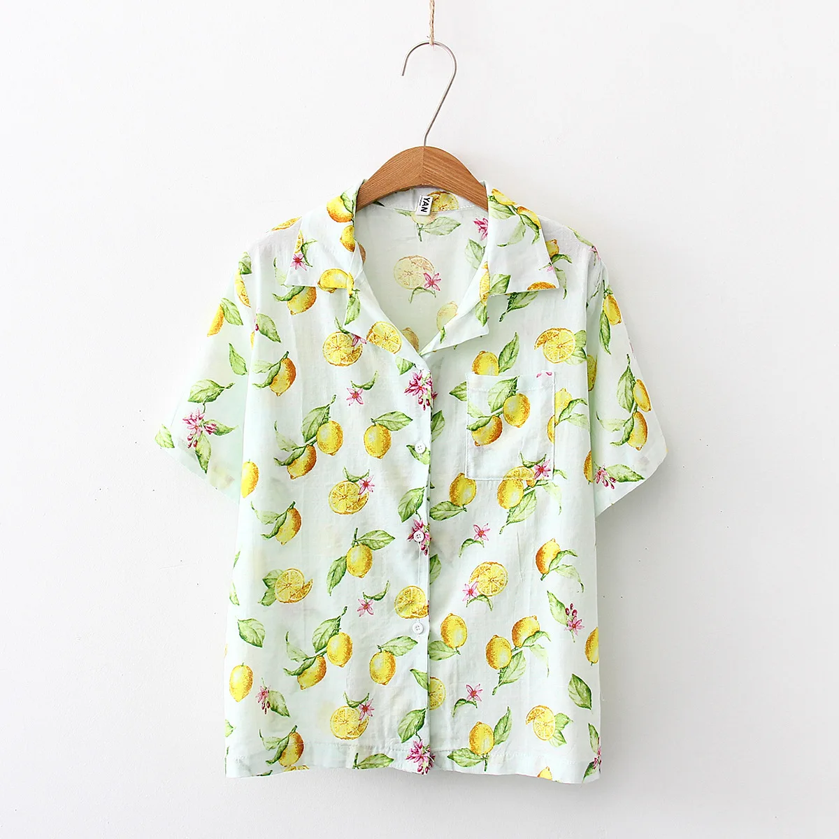 2019 Summer NEW Women Short Sleeve Lemon Floral Printed High Quality ...