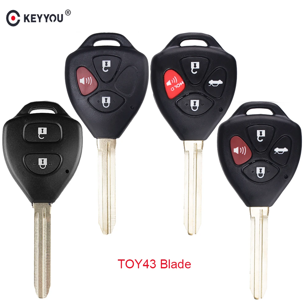 KEYYOU 2 3 4 Buttons Car Remote Key Shell Fob For Toyota Camry Corolla ...