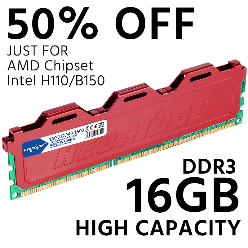 DDR3 16GB 1600MHz PC RAM Desktop Memory compatible 4GB 8GB 1333MHz ...