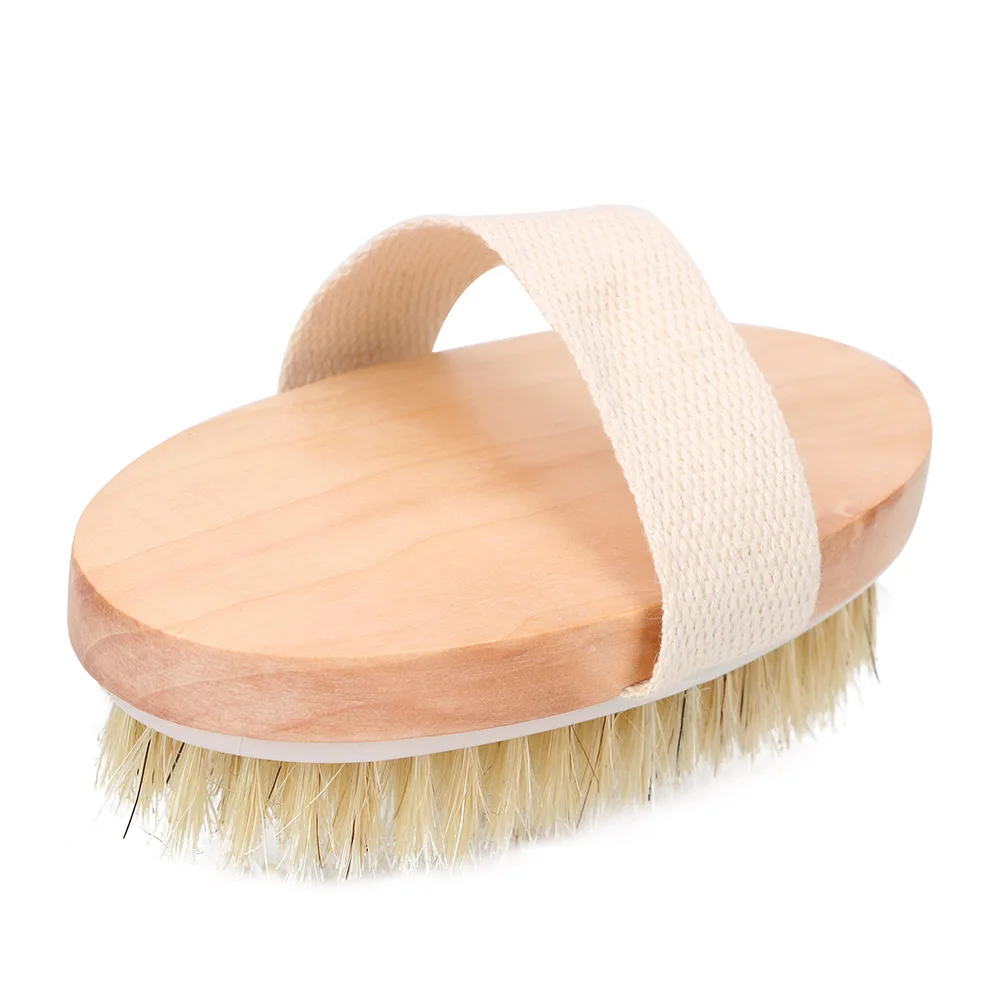 Мягкая натуральная щетки для волос спа-скруббер сухая кожа щетка для ...