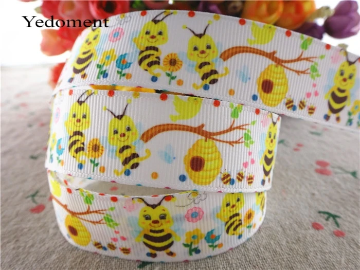 17030252,New arrival 7/8" (22mm) 10 yards/lot animals bees printed ...