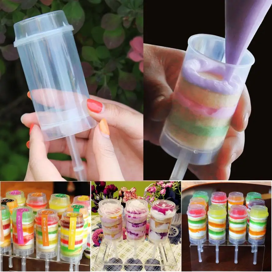 2019New Arrival 3 Pcs Plastic Push Pop Containers Lids Cake Push Up ...