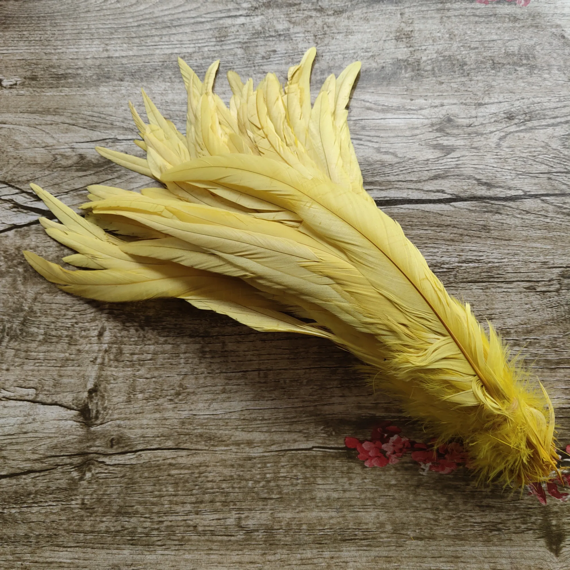 New! Wholesale 10pcs high quality Yellow rooster feathers 12 14inch /30 ...