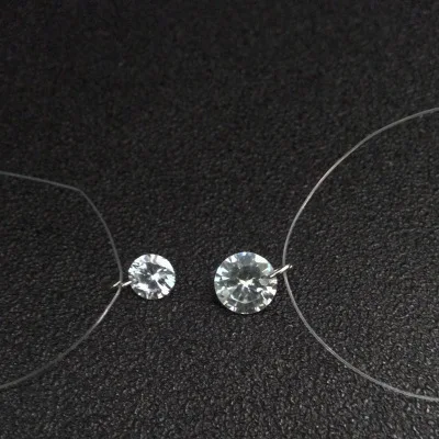 Invisible Chain Zircon Pendant Necklaces Stunning Invisible Clavicle ...