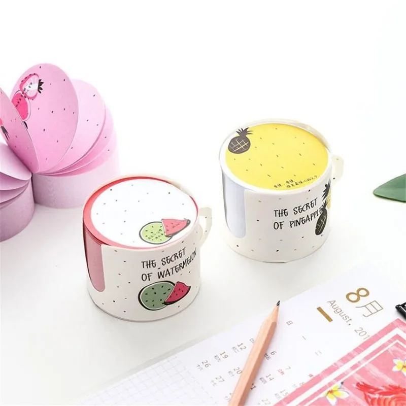 DIY Cute Cup Sticky Notes Daily Planner Kawaii Fruit Memo Pad Papelaria ...