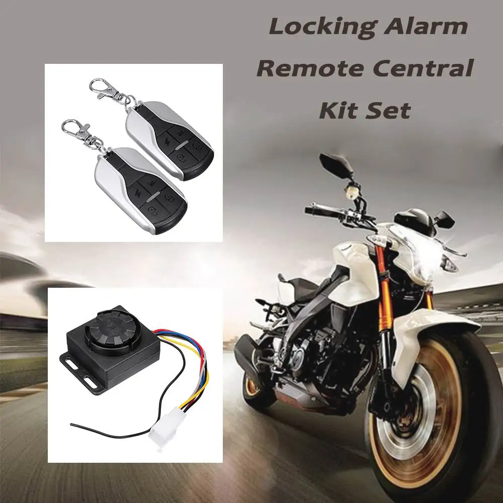 Motorcycle Burglar Alarm Motorbike Security Set Locking Alarm Remote ...