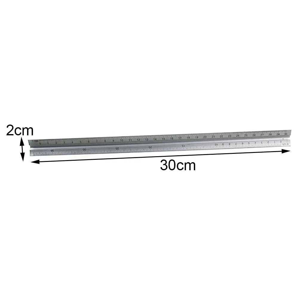 30cm Clear Ruler Accurate Triangle Scale Silver Engineer Architect ...