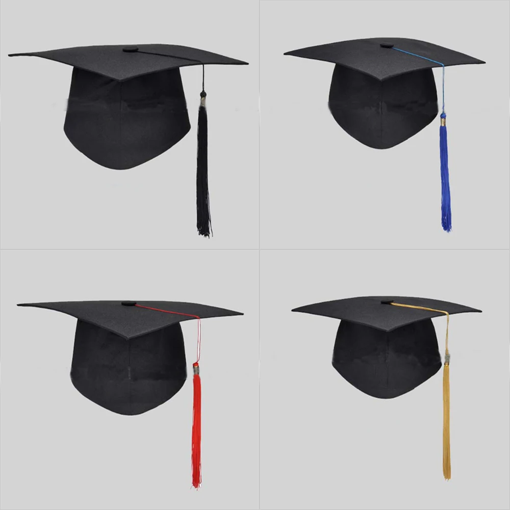 New High Quality Adult Bachelor Graduation Caps Hat With Tassels For ...