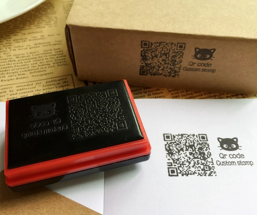 Qr code stamp Custom photosensitive seal stamp personalized logo Self ...