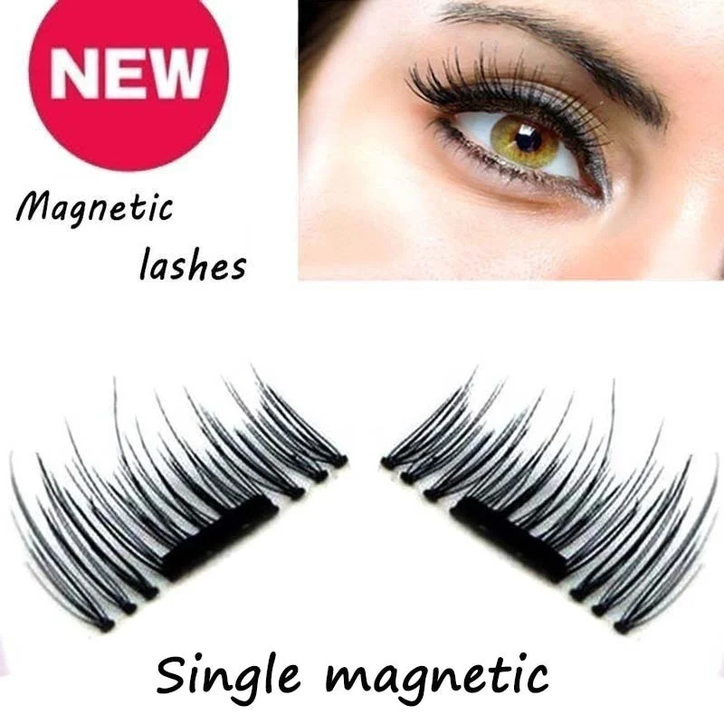3D Magnetic False Eyelashes Thin Reusable Fiber Handmade Long Extension ...