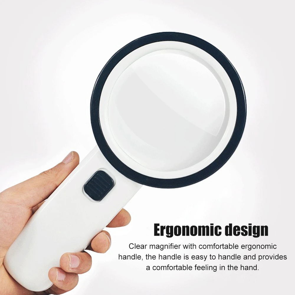 1pc 10X Magnification Handheld Magnifier Magnifying Glass Handle Low ...