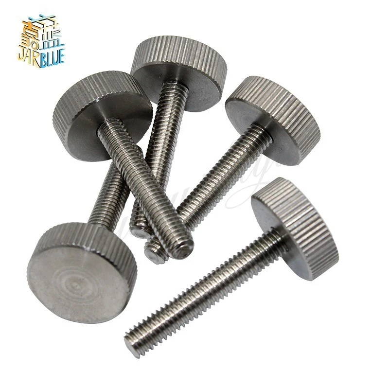 5pcs Din653 Gb835 M3 M4 M5 Stainless Steel Knurling Flat Head Knurled Thumb Screw Hand Tighten ...