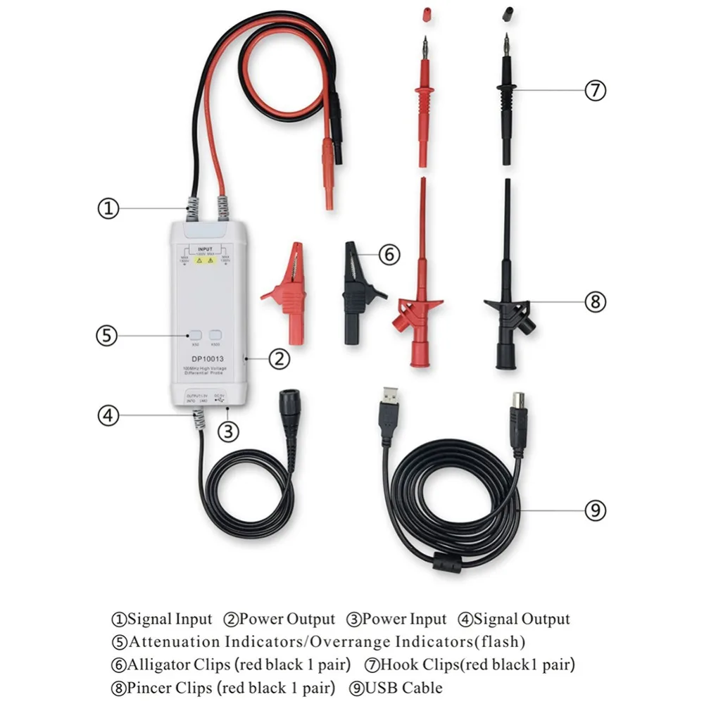 New DP10013 Oscilloscope Probes 1300V 100M Oscilloscope High Voltage ...