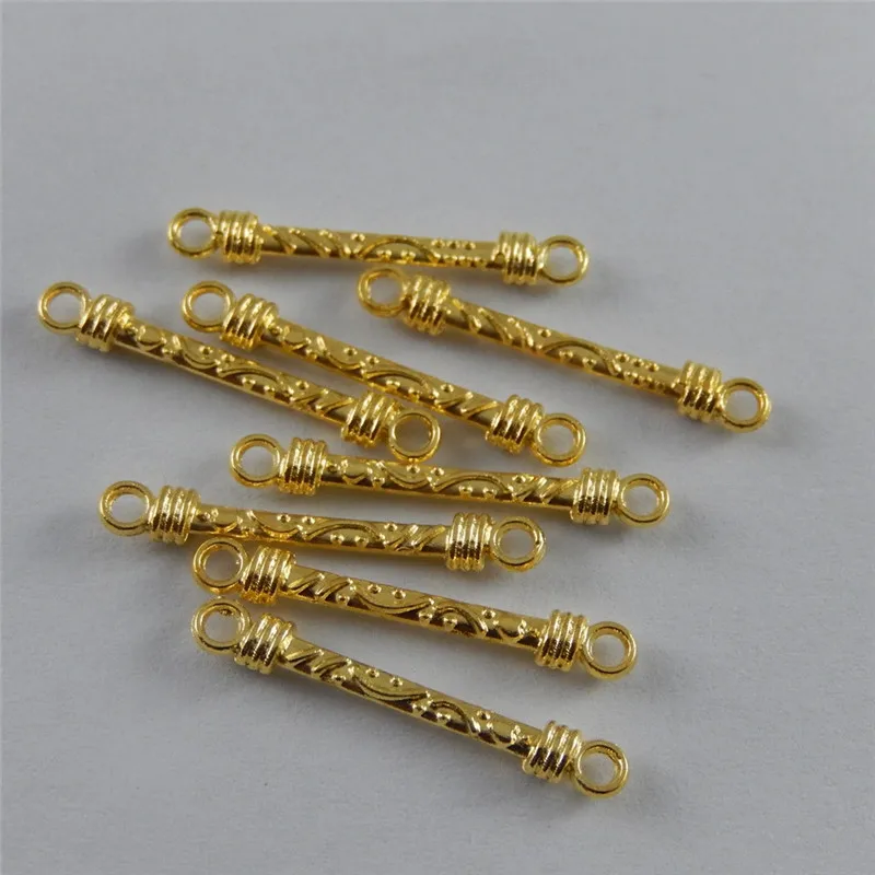 Julie-Wang-10-50PCS-Small-Gold-Color-Stick-Connectors-Pattern-Pendant ...