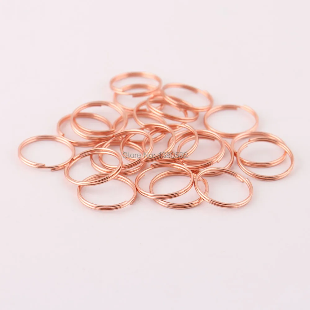 200pcs 12mm Rose Gold Color Split Ring Key Ring For Snap Hook Diy ...