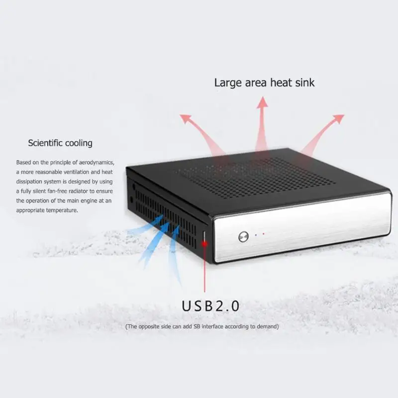 ET-4 Thin Mini ITX Cases USB2.0 2.5 inch HDD SSD Computer Gaming PC ...