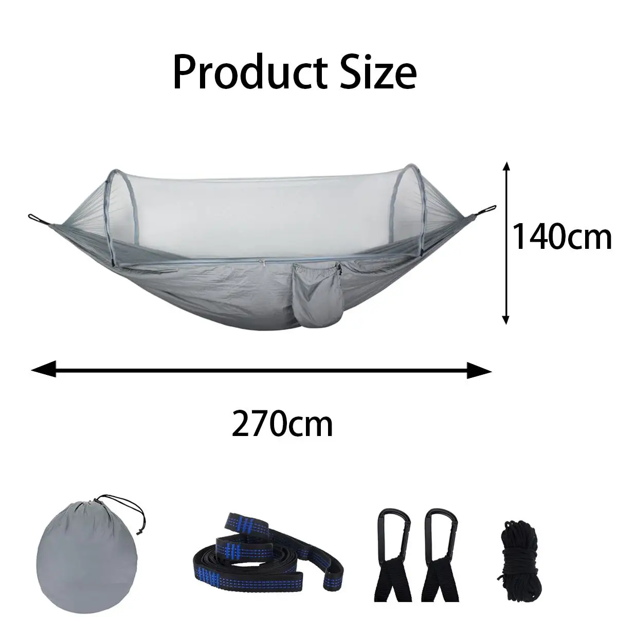 Auto Jungle Hammock with Mosquito Net Outdoor Camping Travel Parachute ...