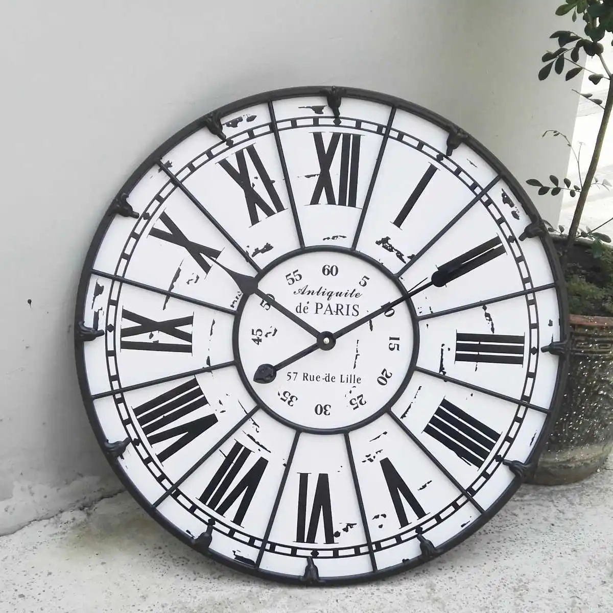 Vintage Retro Art Design Roman Number Stereoscoptic Needle Wall Clocks ...