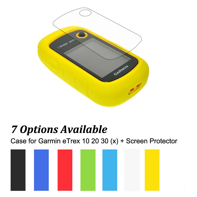 Silicone Case + LCD Screen Protector for Garmin eTrex 22x 32x 10 20 30 ...