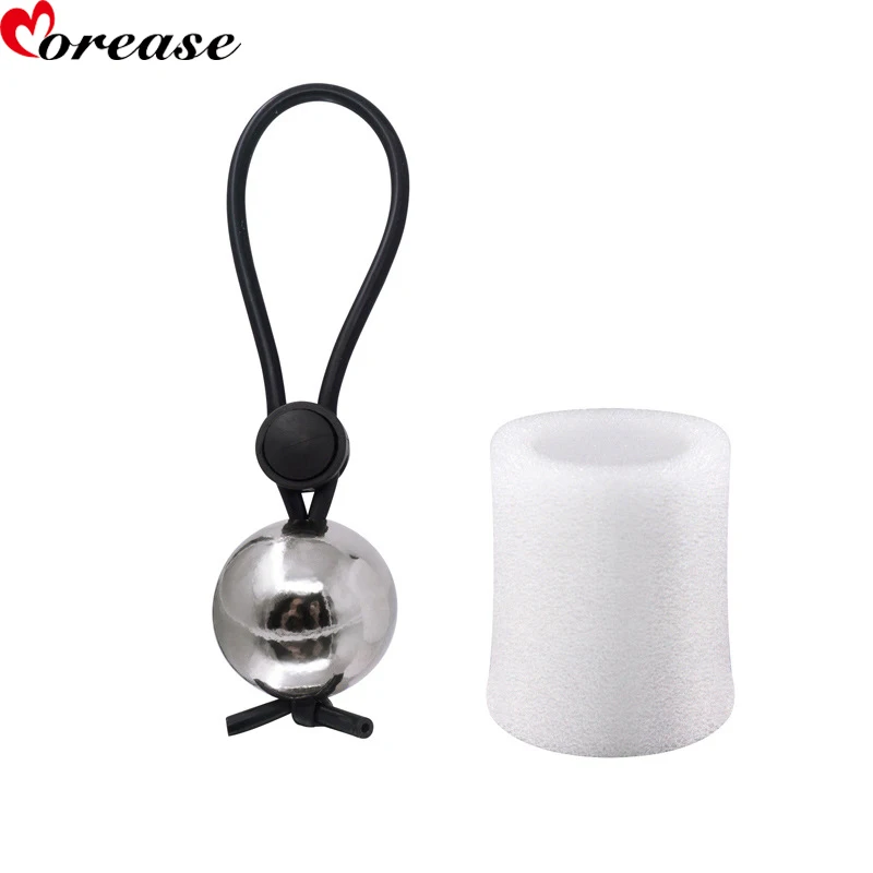 Morease Penis Gravity Metal Ball Tensioner Heavy Ring For Male Sex Toy ...